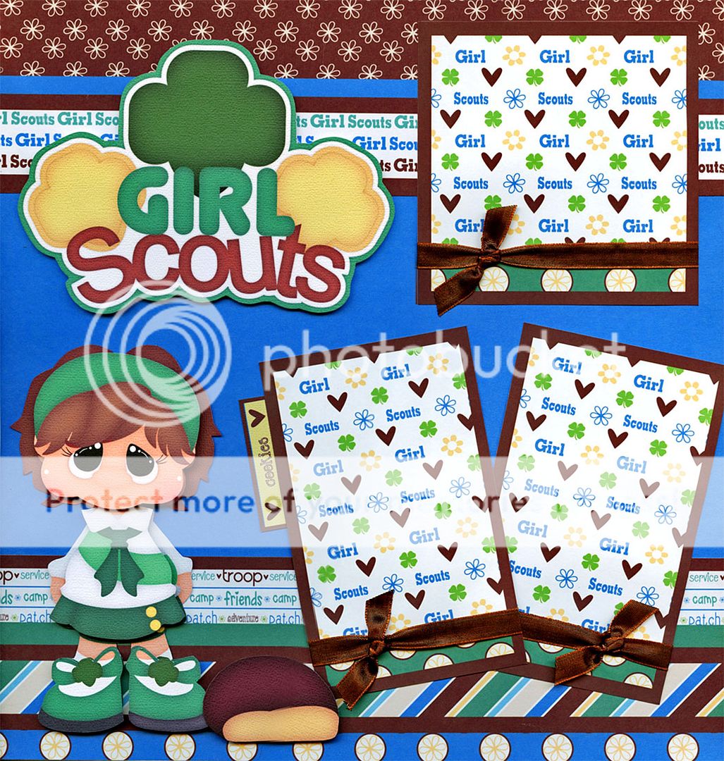 GIRL SCOUT COOKIES 2 premade scrapbook pages paper piecing LAYOUT ...
