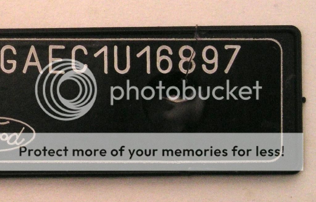 VIN plate | Project Puma - Ford Puma Car Forum